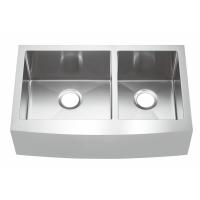 China Brushed Surface Apron Stainless Steel Kitchen Sink Double Bowl No Faucet for sale