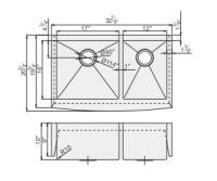 China Brushed Surface Apron Stainless Steel Kitchen Sink Double Bowl No Faucet for sale