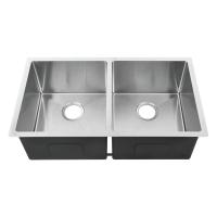 China 100% Brand New Japan Double Bowl Kitchen Sink For Narrow Worktop for sale
