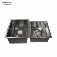 China Double Bowl Undermount Kitchen Sink Manual Made With Polished Surface for sale
