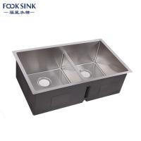 China Square Double Bowl Kitchen Sink 1.05mm Thickness Not Easy Deforming for sale