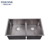 China Full Tested Stainless Steel Low Divide Kitchen Sink With Big Drainboard for sale
