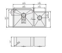 China 35''*20'' Brushed Stainless Steel Undermount Sink , Double Basin Utility Sink for sale