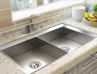 China Double Bowl Stainless Steel Single Bowl Kitchen Sink Top Mount 32''X18''X10'' for sale