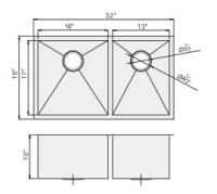 China 32 Inch X 19 Inch Undermount Stainless Steel Kitchen Sink Modern Design for sale