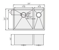 China 29 Inch Undermount Kitchen Sink Premium 304 Grade Stainless Steel Material for sale