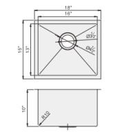China 18 Inch Undermount Stainless Steel Kitchen Sink Luxurious Satin Finish for sale
