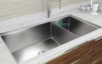 China Handmade Undermount Stainless Steel Kitchen Sink Double Bowl For Multitasking for sale