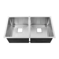 China Handcrafted Undermount Stainless Steel Kitchen Sink With Square Drain Hole for sale