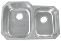 China Brushed Surface Double Basin Undermount Kitchen Sink 16G Thickness for sale