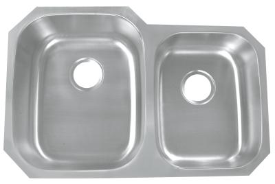 China Brushed Surface Double Basin Undermount Kitchen Sink 16G Thickness for sale