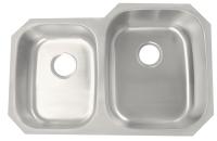 China 16 Gauge Steel Double Bowl Kitchen Sink Fully Insulated With Brushed Satin Finish for sale