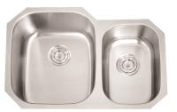China Satin Finish Double Bowl Stainless Steel Sink Undermount Modern Design / Double Bowl Stainless Steel Kitchen Sink for sale