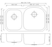 China Large Double Bowl Kitchen Sink No Drainer 304 Stainless Steel Material for sale