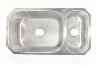 China Satin Finish Double Bowl Kitchen Sink 16 Gauge SS Material With No Faucet for sale