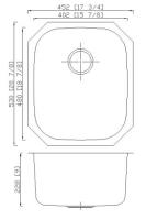 China 16 Gauge Single Bowl Stainless Steel Sink , 21