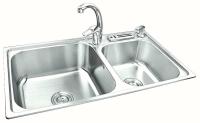 China Double Bowl Project Sink Brushed Surface With Cover And Storage Rack for sale