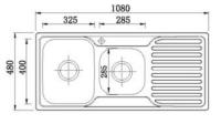 China 304 Ss Double Bowl Sink , Fashion Double Bowl Sink Unit For 500 Base Unit / Round Kitchen Sink for sale