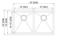 China Rectangular Low Divide Sink Brushed Surface Pair With Various Decorating Styles for sale