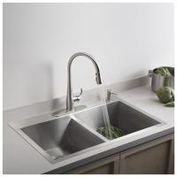 China Hand Made Top Mount Stainless Steel Kitchen Sink Rust Corrosion Resistance / Overmount Stainless Steel Sink for sale