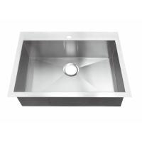 China Durable Single Bowl Top Mount Sink , Handmade Stainless Steel Sink Brushed Surface for sale