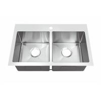 China Rectangular Top Mount Kitchen Sink , High End Stainless Steel Sinks With Faucet for sale