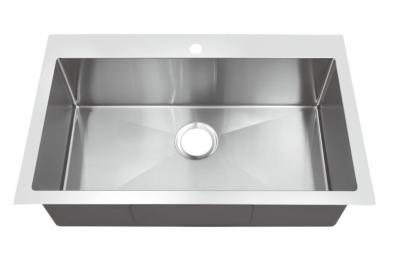 China Anti Rust 304ss Top Mount Stainless Steel Kitchen Sink With Sound Dampening Pad for sale