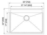 China Durable Single Bowl Top Mount Sink , Handmade Stainless Steel Sink Brushed Surface for sale