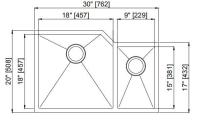 China SUS 304/316 Low Divide Sink 5 Warranty Warranty For Kitchen / Hospital for sale