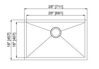 China 28 Inches Undermount Stainless Steel Kitchen Sink Radius R10 Coved Corners for sale