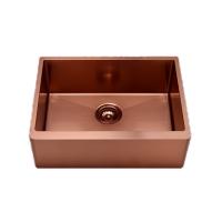 China R10 / R15 PVD Rose Gold Apron Single Stainless Steel Sinks Undermount Installation Type for sale
