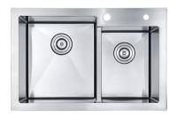 China Practical Space Saving Kitchenware Deep Double Sinks Stainless Steel Polished / Under Mount Kitchen Sink for sale