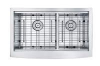 China Double Apron Front Farmhouse Stainless Steel Kitchen Sink Undermount Handmade for sale