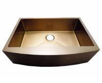 China Golden Color Double Bowl Kitchen Sinks Stainless Steel Above Counter for sale