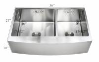 China 36 Inch Apron Stainless Steel Kitchen Sink Curved Front Farm Brushed Surface / Apron Stainless Steel Kitchen Sink for sale