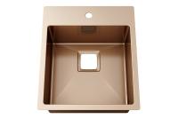 China Luxury 304 Sus Above Counter Bathroom Sink For Hotel Sanitary Ware / Brushed Stainless Steel Kitchen Sink for sale