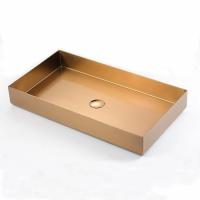 China Fashion Retangular Bathroom Sinks Over Mounted Brushed Surface Treatment for sale