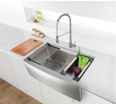 China Golden Color Apron Stainless Steel Kitchen Sink Without Faucet R19 Corner for sale