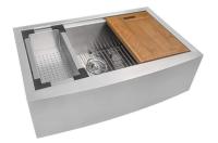 China Golden Color Apron Stainless Steel Kitchen Sink Without Faucet R19 Corner for sale