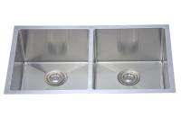 China 32 Inch Above Counter Undermount Stainless Steel Kitchen Sink SUS 304 R15 Corner / Offset Stainless Steel Kitchen Sink for sale