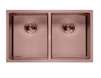China Rose Gold Double Bowl Double Drainer Sink Radius 10 Stainless Steel 304 for sale