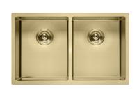 China Rose Gold Double Bowl Double Drainer Sink Radius 10 Stainless Steel 304 for sale