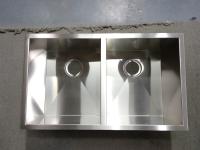 China Retail Handmade Brushed Stainless Steel Sink Undermount / Double Stainless Steel kitchen Sink for sale