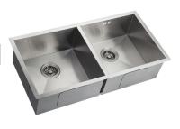 China Modern Welding Undermount Stainless Steel Kitchen Sink Square Double Bowl For Vegetables for sale