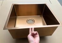 China Copper PVD Surface Kitchen Sink Without Tap Holes 5 Years Warranty / Rose Gold Color Kitchen Sink for sale