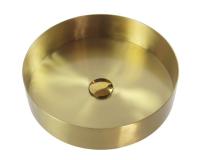 China Undermount Single Round Bathroom Stainless Steel Sink Counter Top Gold for sale