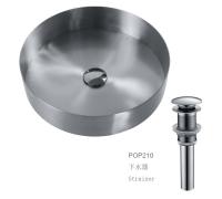 China Undermount Single Round Bathroom Stainless Steel Sink Counter Top Gold for sale