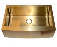 China Rose Gold Apron Stainless Steel Farmhouse Sink Without Faucet for sale