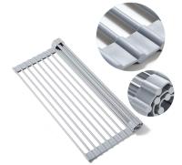 China Multipurpose Rolling Dish Drying Rack 12.7In X 20.5In Silicone Sink Mat for sale