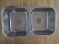 China 1.5mm Thickness Double Bowl Undermount Stainless Steel Sink for sale